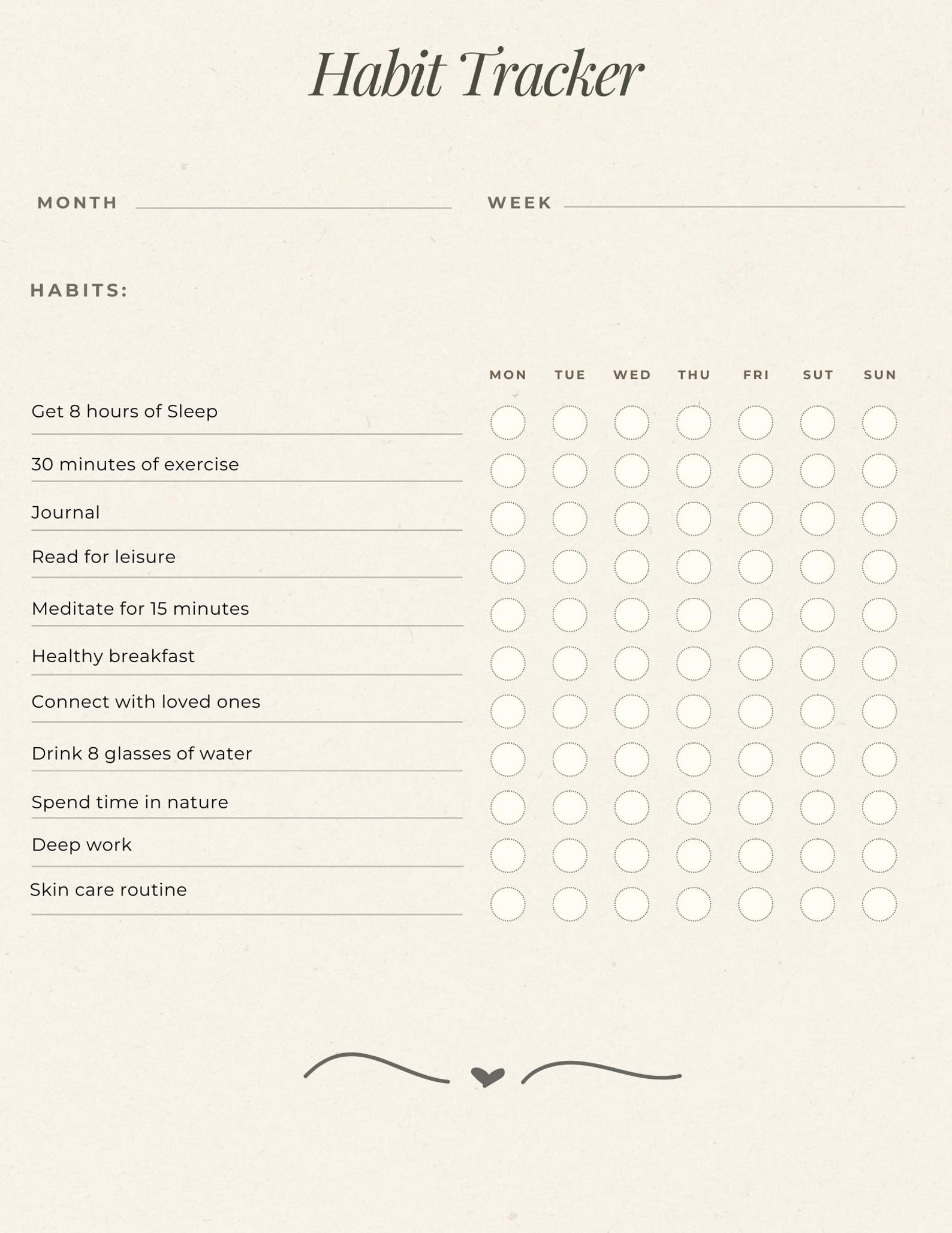 Minimalist Daily Routine Planner | Habit Tracker Canva Template ...