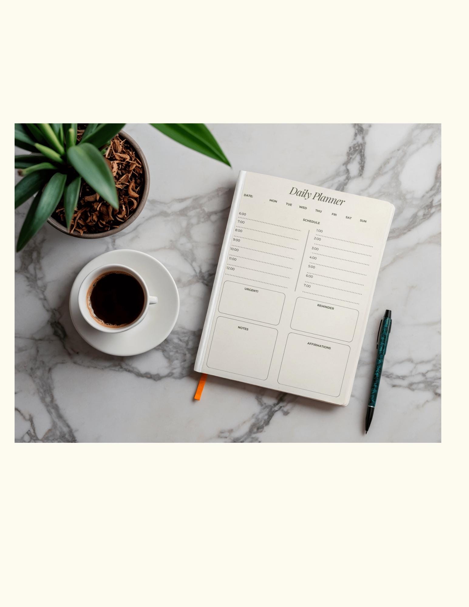 Minimalist Daily Routine Planner | Habit Tracker Canva Template ...
