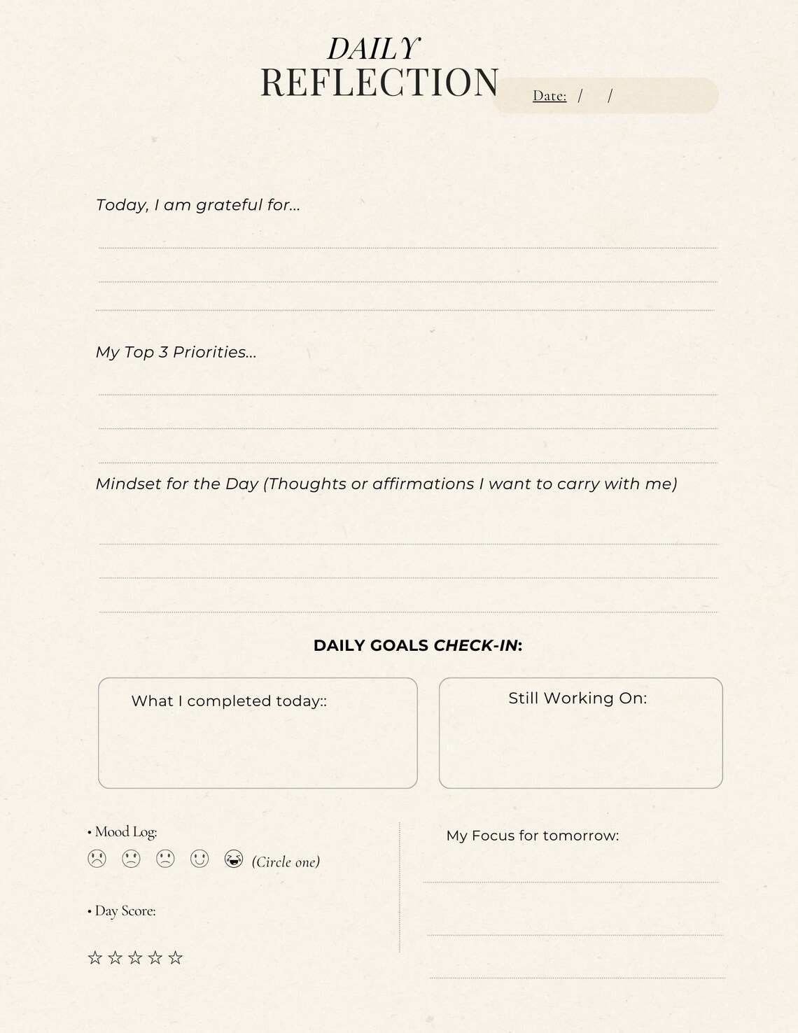 Minimalist Daily Routine Planner | Habit Tracker Canva Template ...