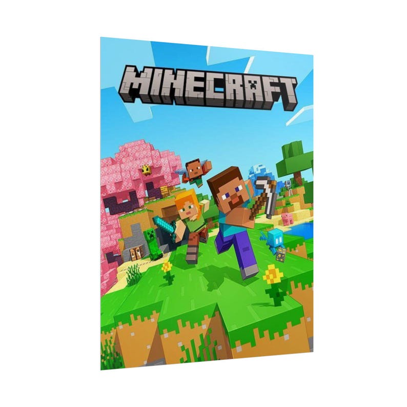 Minecraft Characters Rolled Poster | Pixel Game Wall Art - Etsy