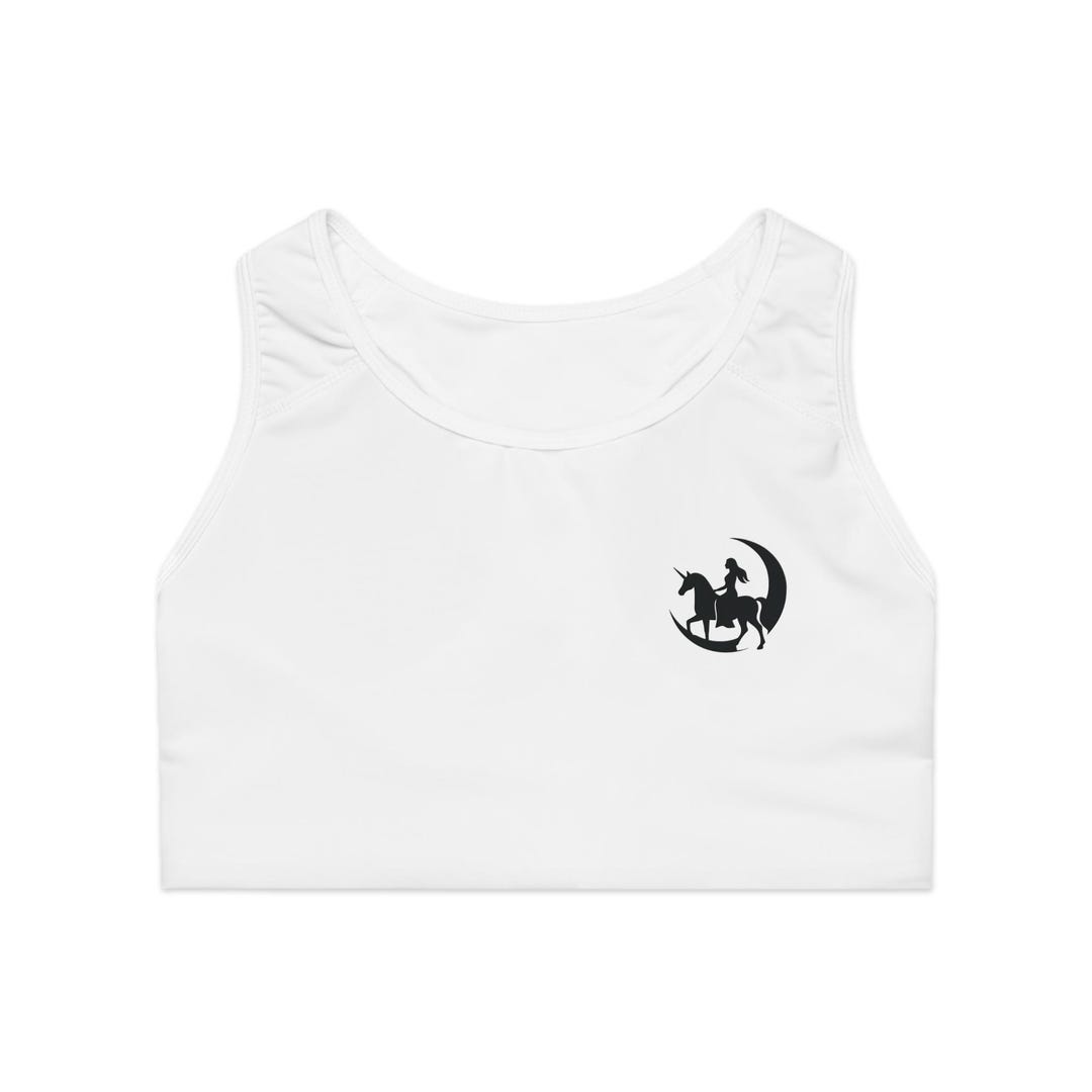 Cowboy on Horse Moon Silhouette Sports Bra | Western Rodeo Chest Emblem ...