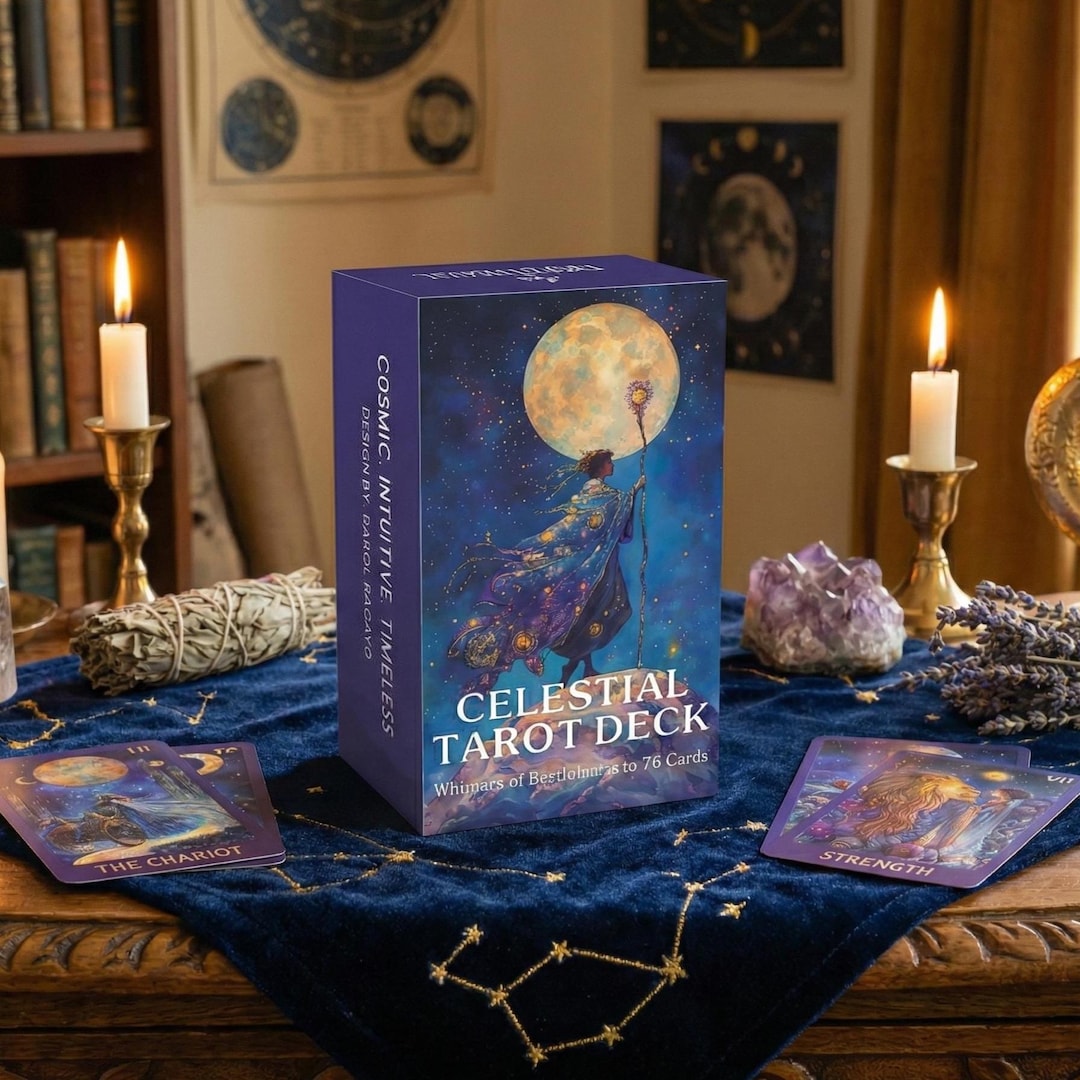 Celestial Tarot Deck | 78-card Starry Oracle Set for Beginners | Cosmic ...
