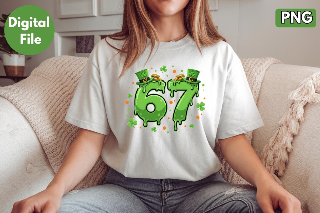 Leprechaun Numbers 67 PNG File | St Patrick’s Day Lucky Numbers | Irish ...