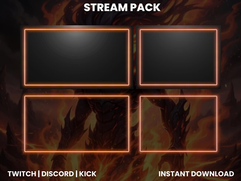 Fire Demon Stream Pack | Animated Twitch Overlay, Alerts & Panels ...