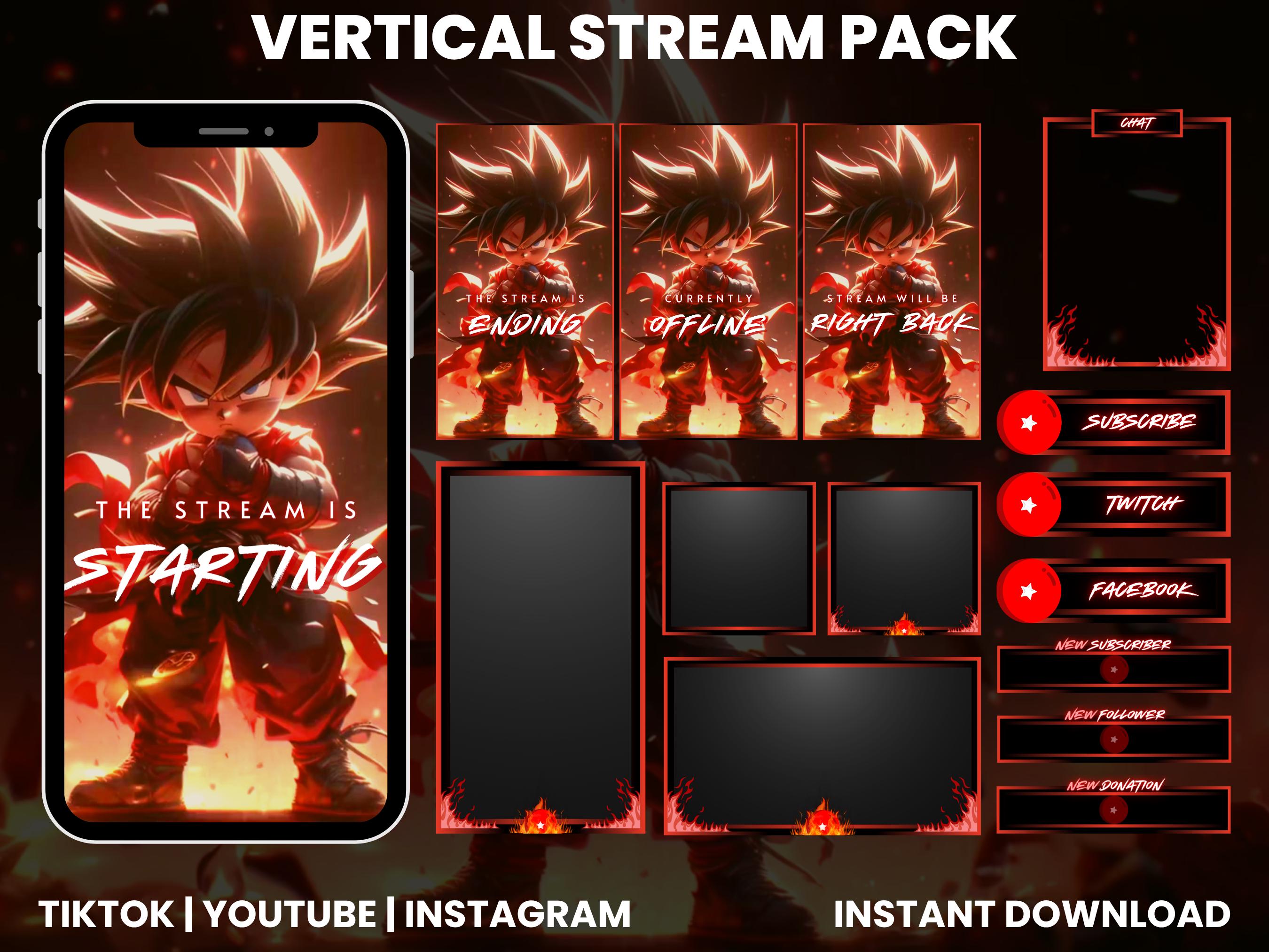 Vertical Anime Fire Stream Pack | Tiktok Live Overlay | OBS ...
