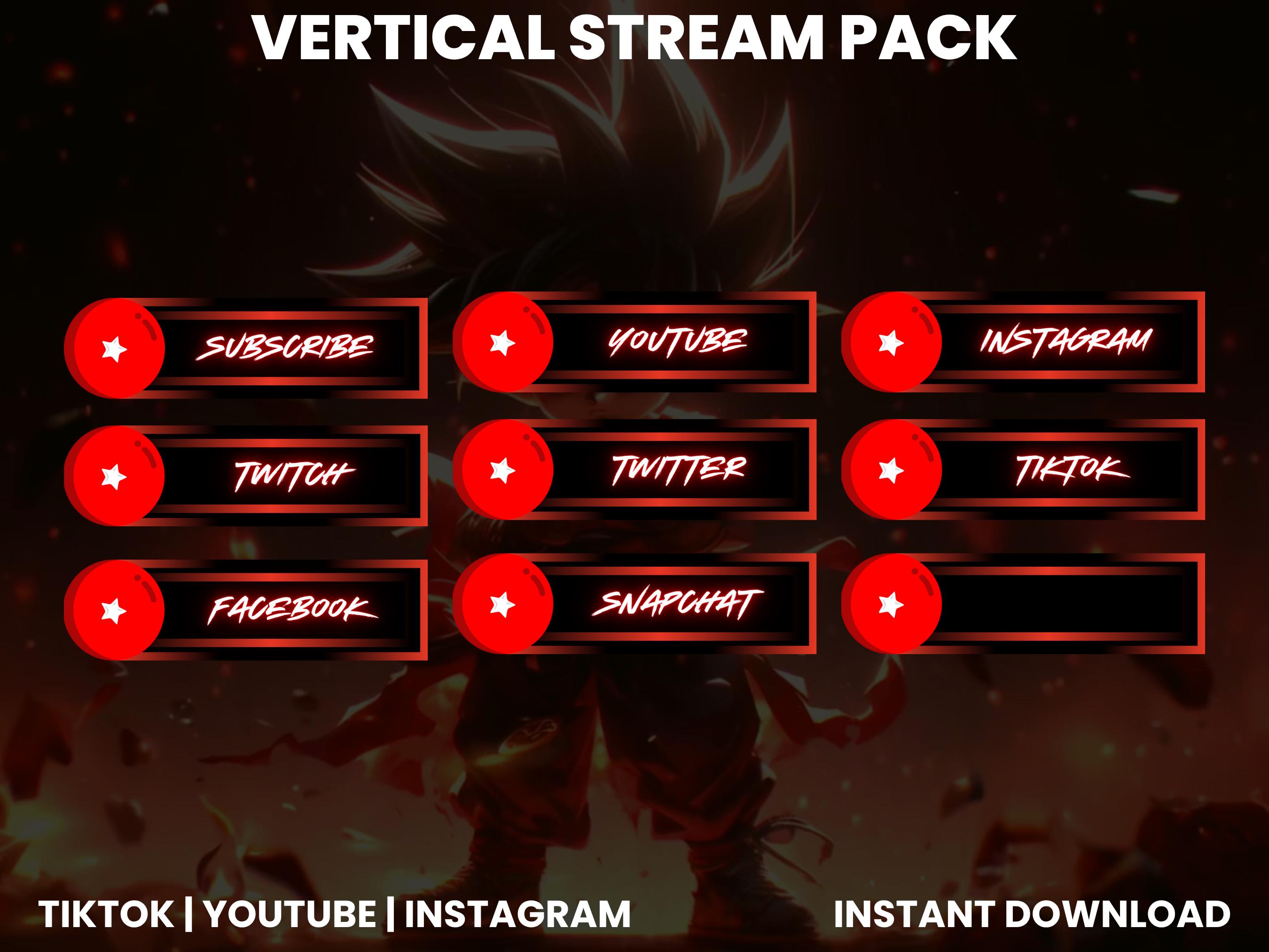 Vertical Anime Fire Stream Pack | Tiktok Live Overlay | OBS ...