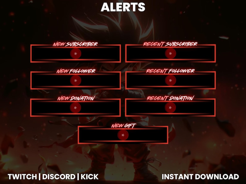 Vertical Anime Fire Stream Pack | Tiktok Live Overlay | OBS ...