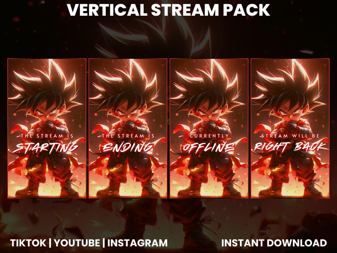 Vertical Anime Fire Stream Pack | Tiktok Live Overlay | OBS ...