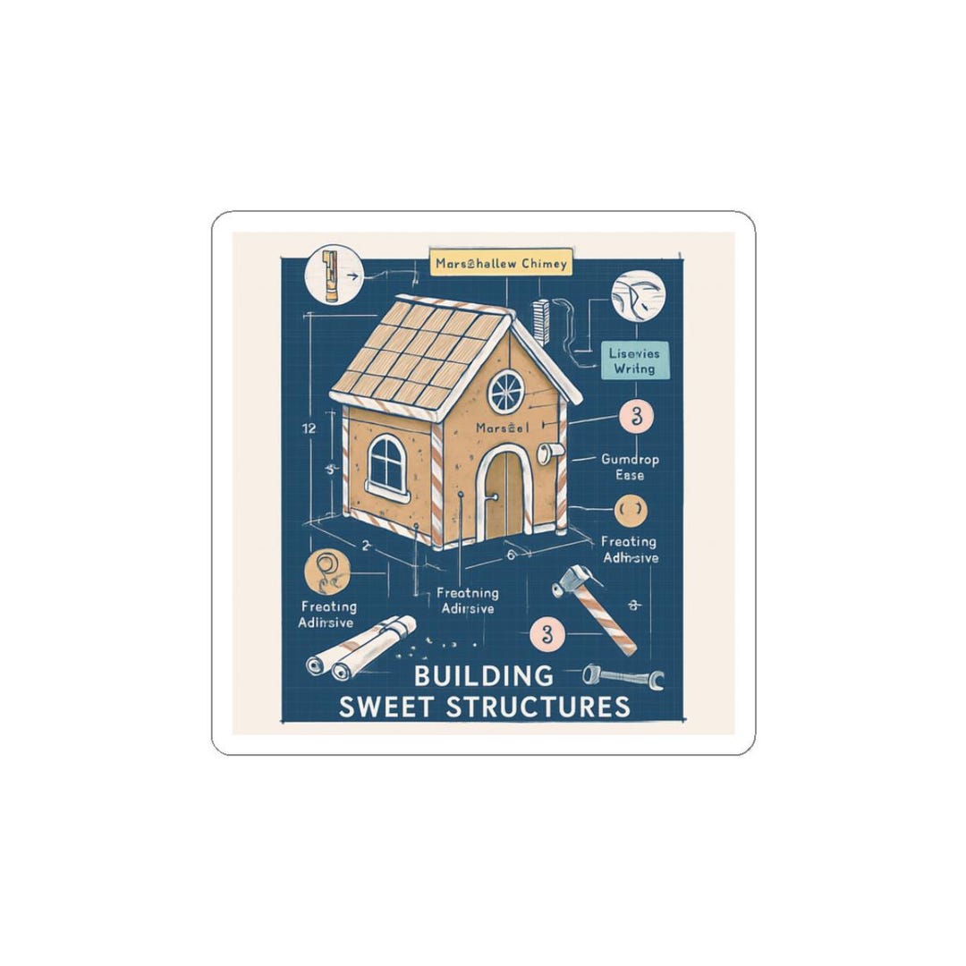 Gingerbread House Blueprint Kiss-cut Stickers | Baking Diagram Sticker ...