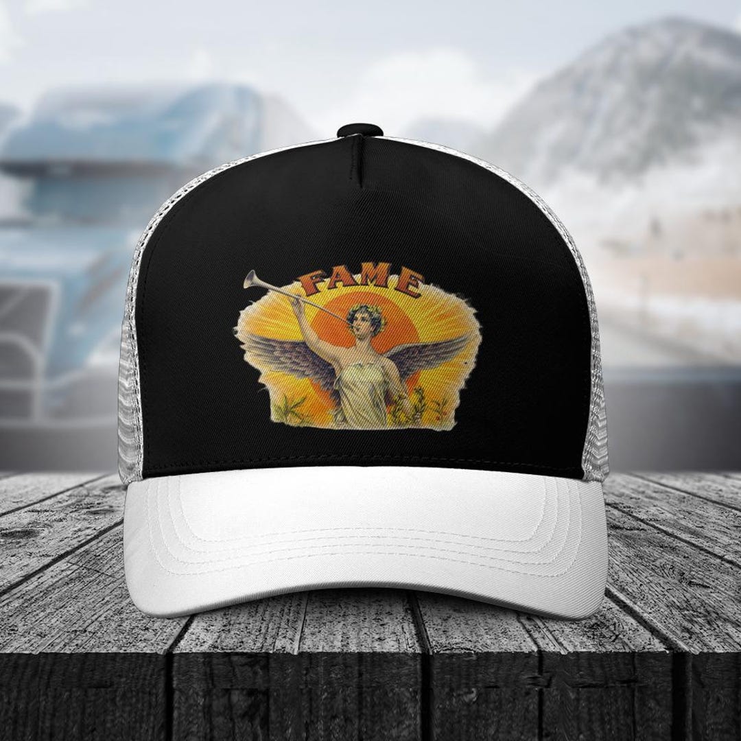 Vintage Fame Artwork Trucker Hat - Retro Graphic Mesh Cap - Classic ...
