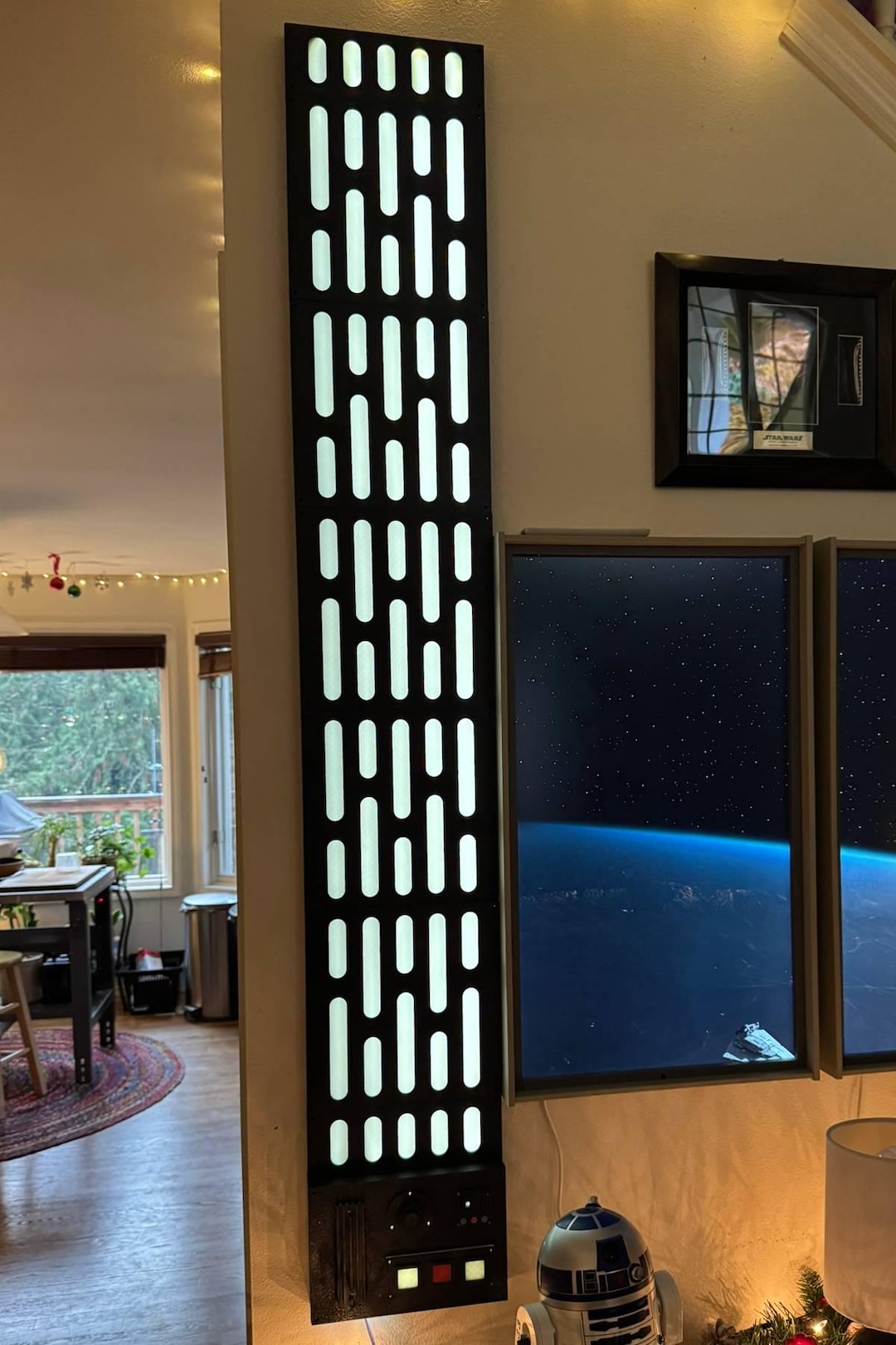 Star Wars Death Star Wall Panel LED Lighted Galactic Display Dimmable ...