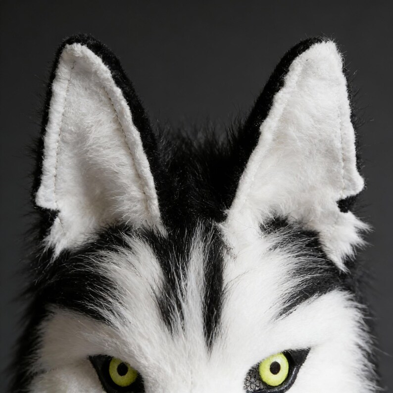 Furry Head Mask, Black Wolf Mask, Wolf Head Mask, Furry Animal Mask ...