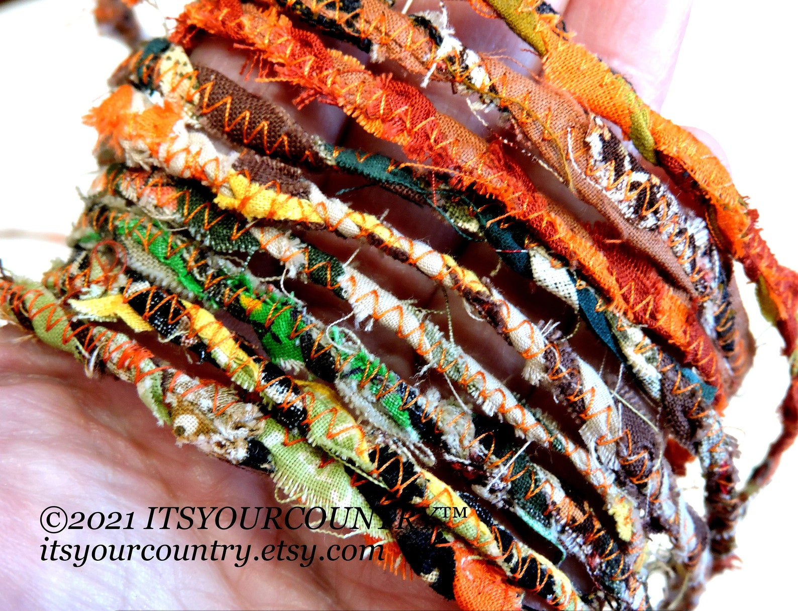 Fall Fiber Art Craft String Artisan Tattered Thin Flat Cotton - Etsy