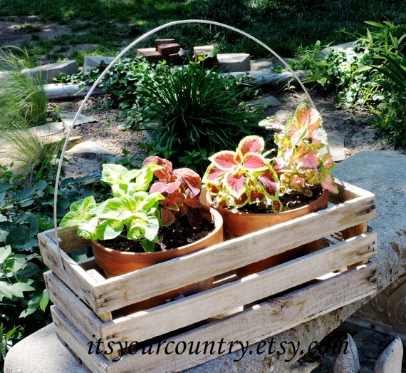Wood Slat Box Carrier With Wire Handle Vintage Weathered | Etsy