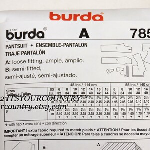 Burda 7850 Sewing Pattern Pantsuit, Short Jacket & Pants Misses Sz 6 18 ...