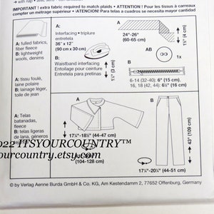 Burda 7850 Sewing Pattern Pantsuit, Short Jacket & Pants Misses Sz 6 18 ...