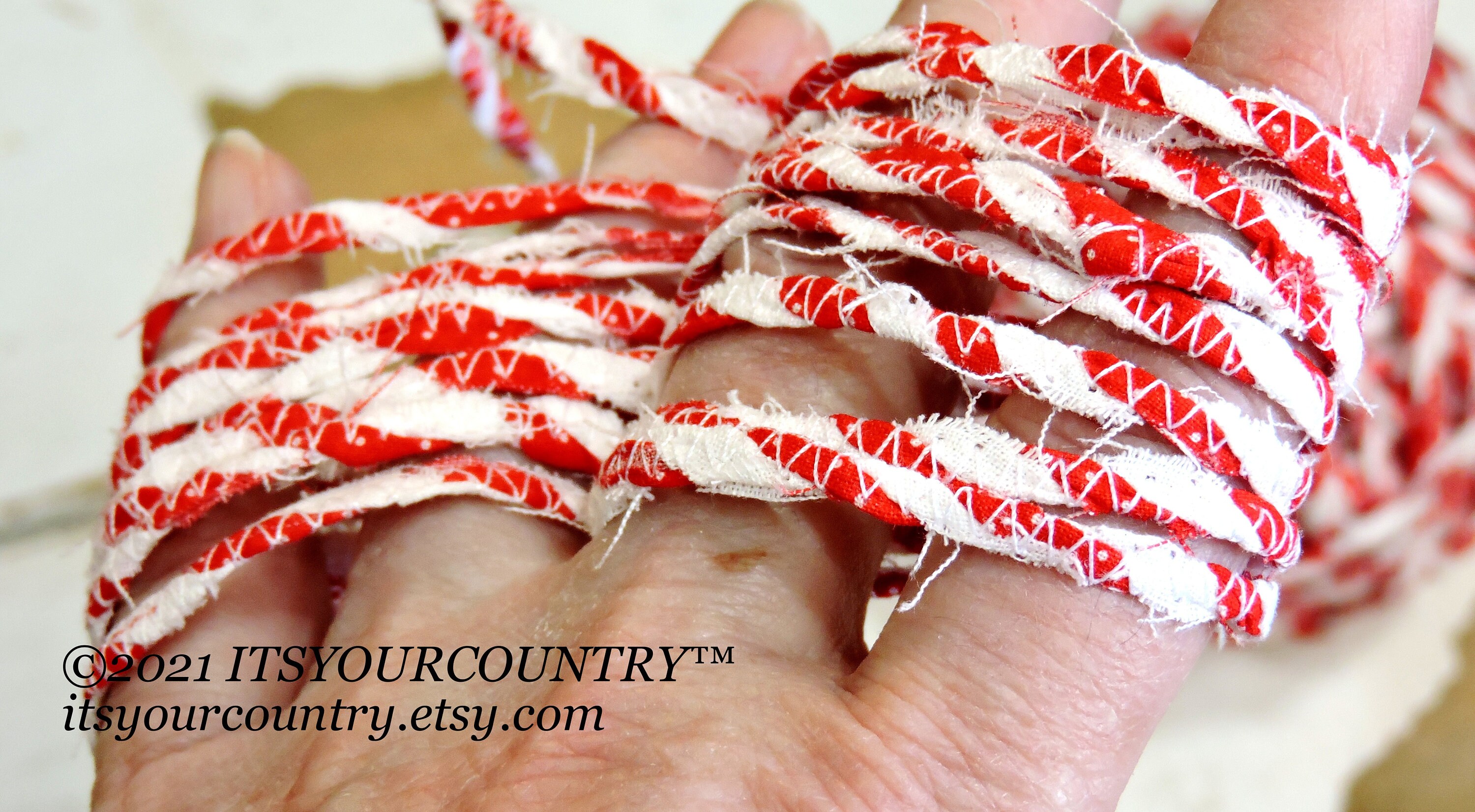 Fiber Art Rag Craft String Artisan Tattered Thin Flat Red - Etsy