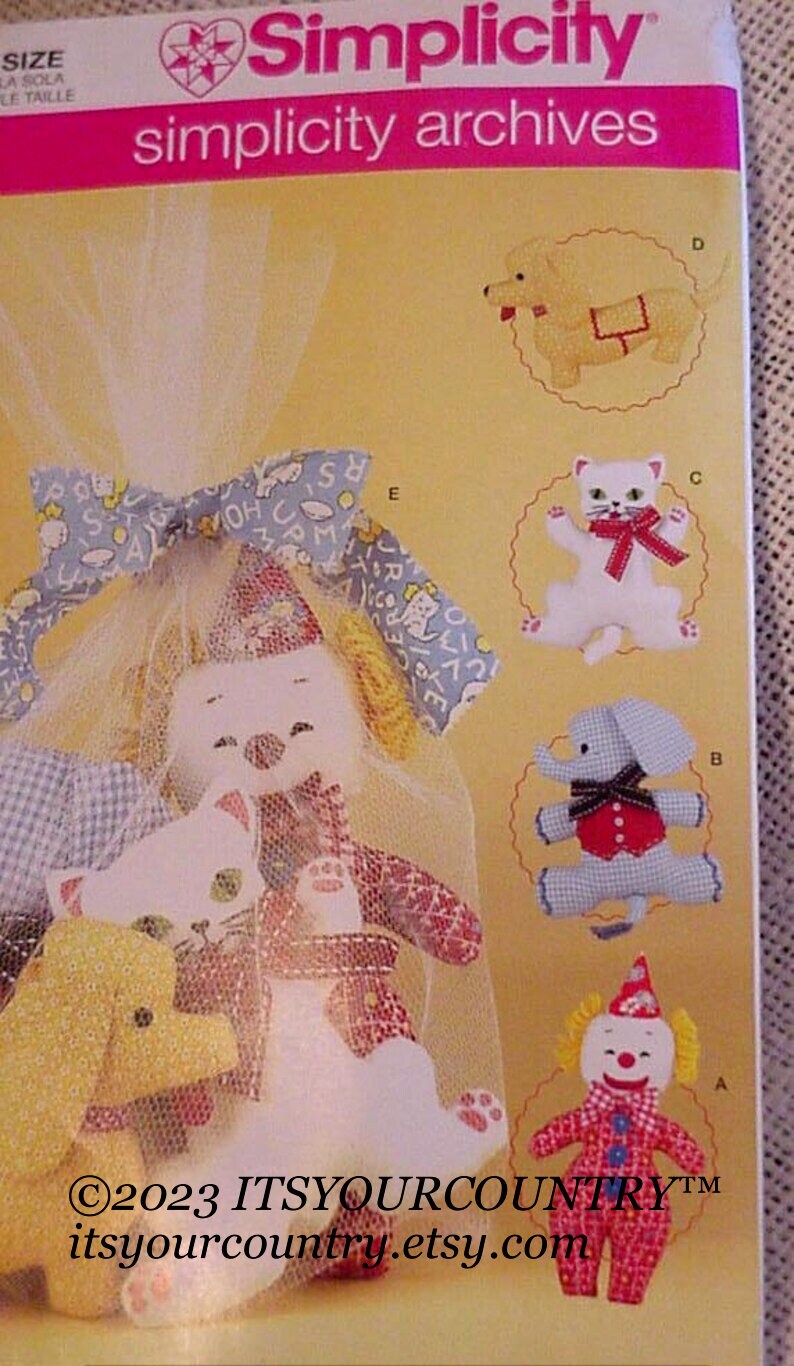 Simplicity 2945 Sewing Pattern Stuffed Animal Cloth Toys Dog - Etsy