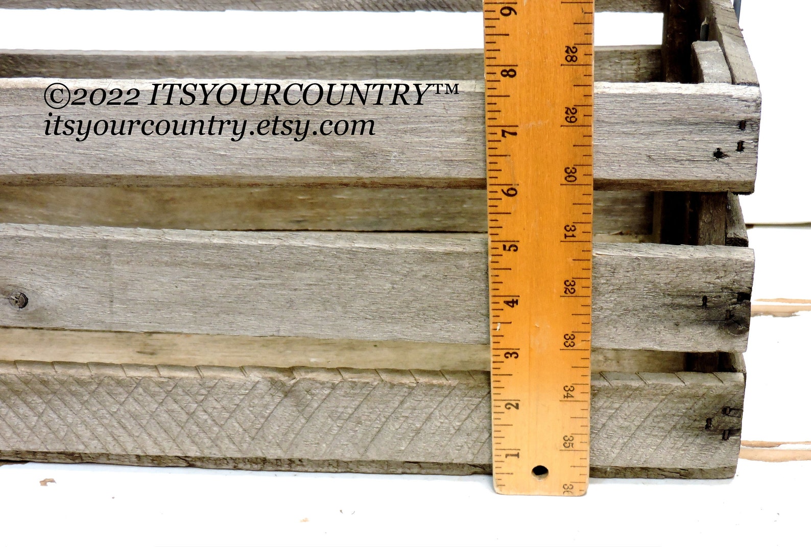 Wood Slat Box Carrier With Wire Handle Vintage Weathered - Etsy