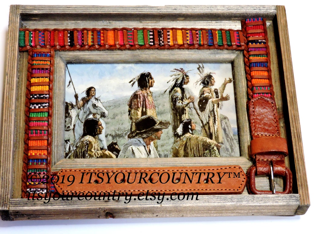 Cowboy Belt Frame Barnwood Western Leather Woven Belt 4 X 6 Photo Frame ...