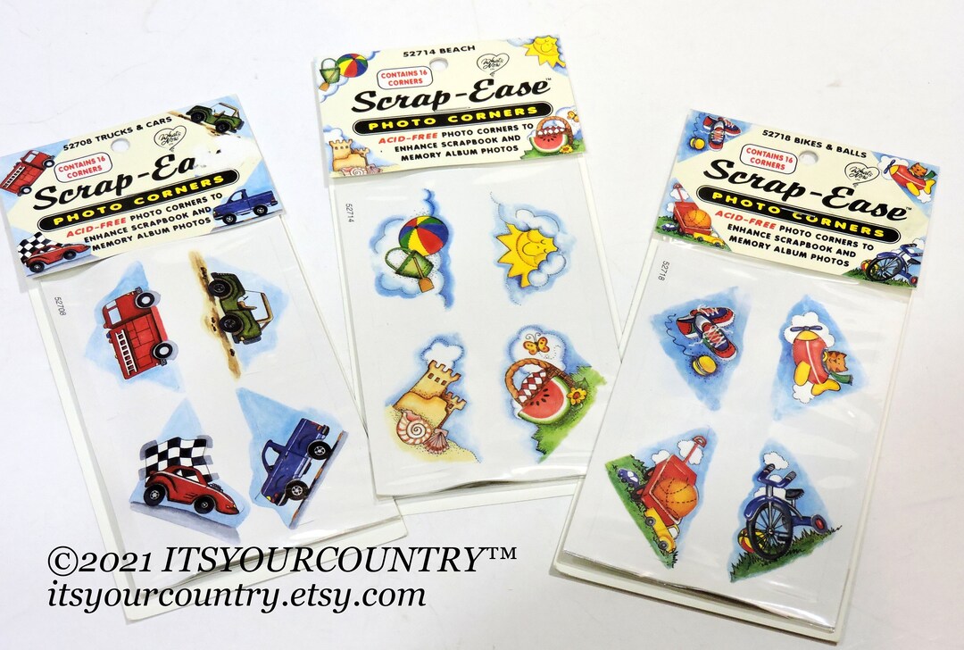 Scrap Ease Photo Corners Illustrated Beach Vehicle Toys Photograph ...