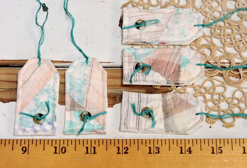 Prim Fabric Tags Vintage Patchwork Labels Primitive Quilt Gift | Etsy