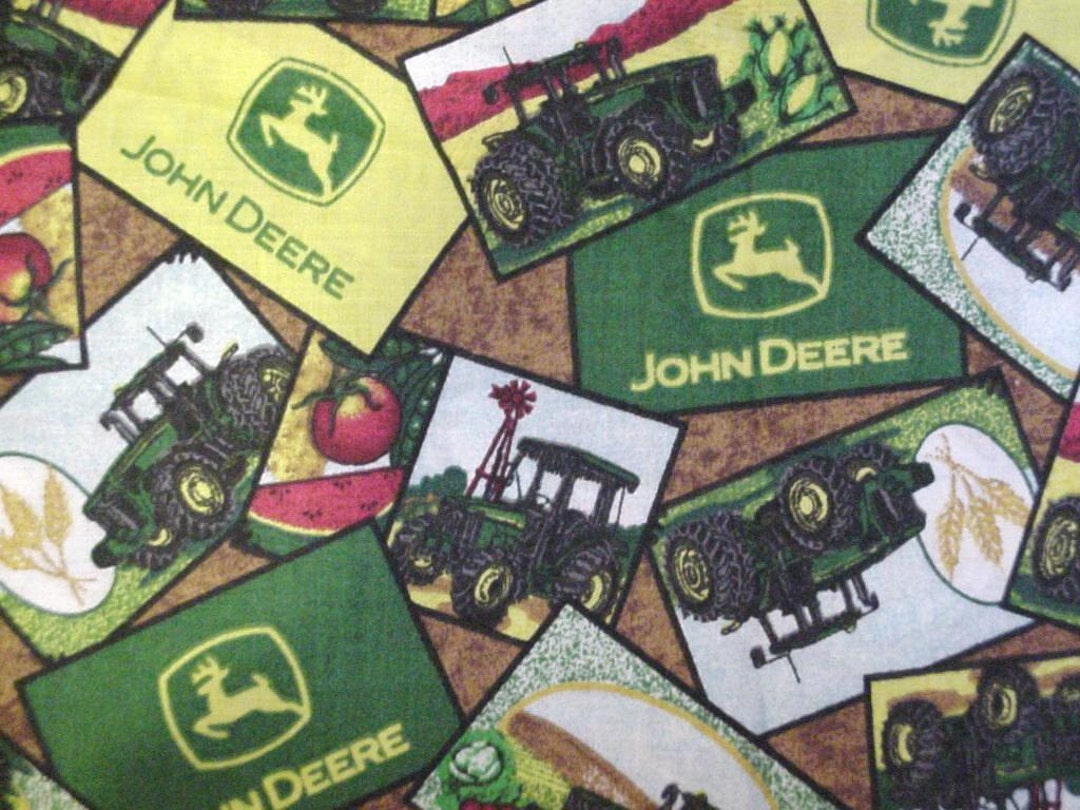 John Deere Heartland Tractor Fabric Fat Quarter 2824 Cotton Quilting ...