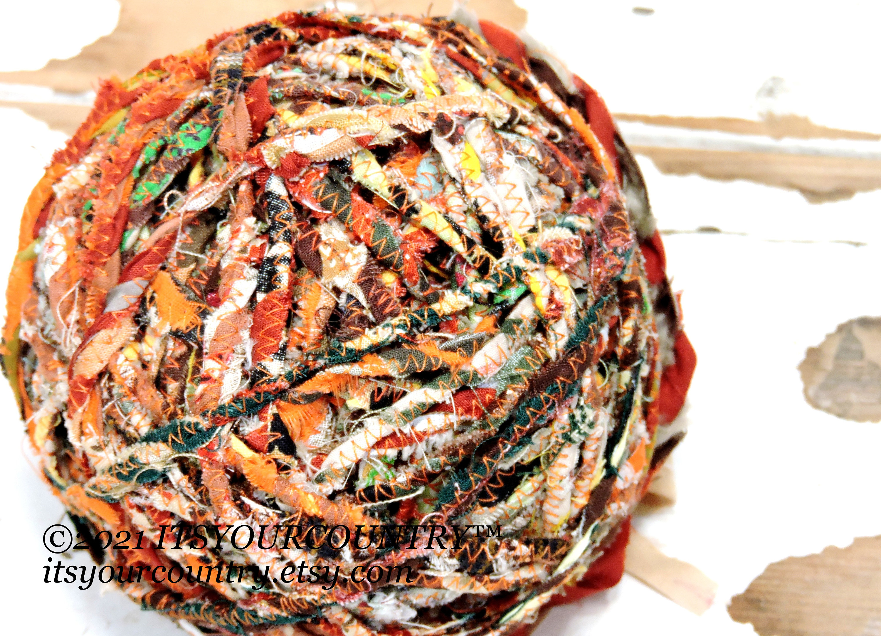 Fall Fiber Art Craft String Artisan Tattered Thin Flat Cotton | Etsy