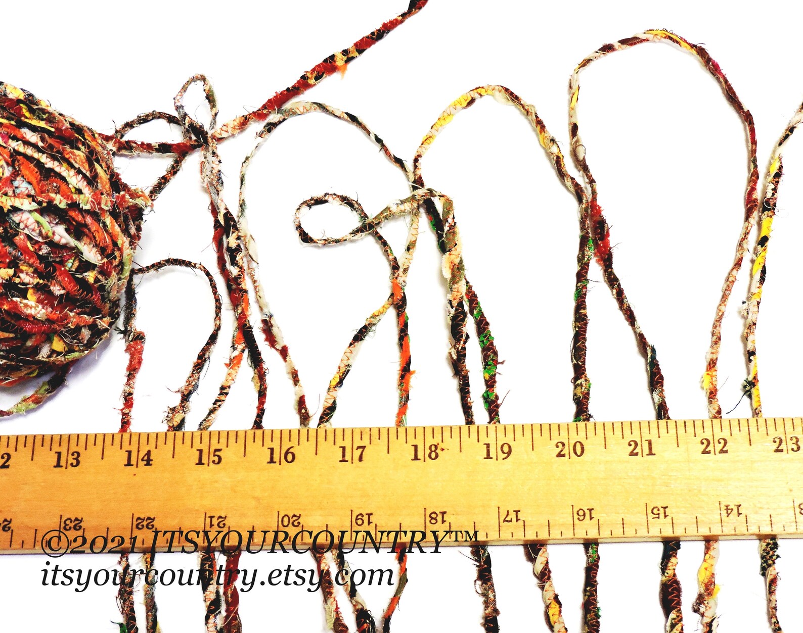 Fall Fiber Art Craft String Artisan Tattered Thin Flat Cotton - Etsy