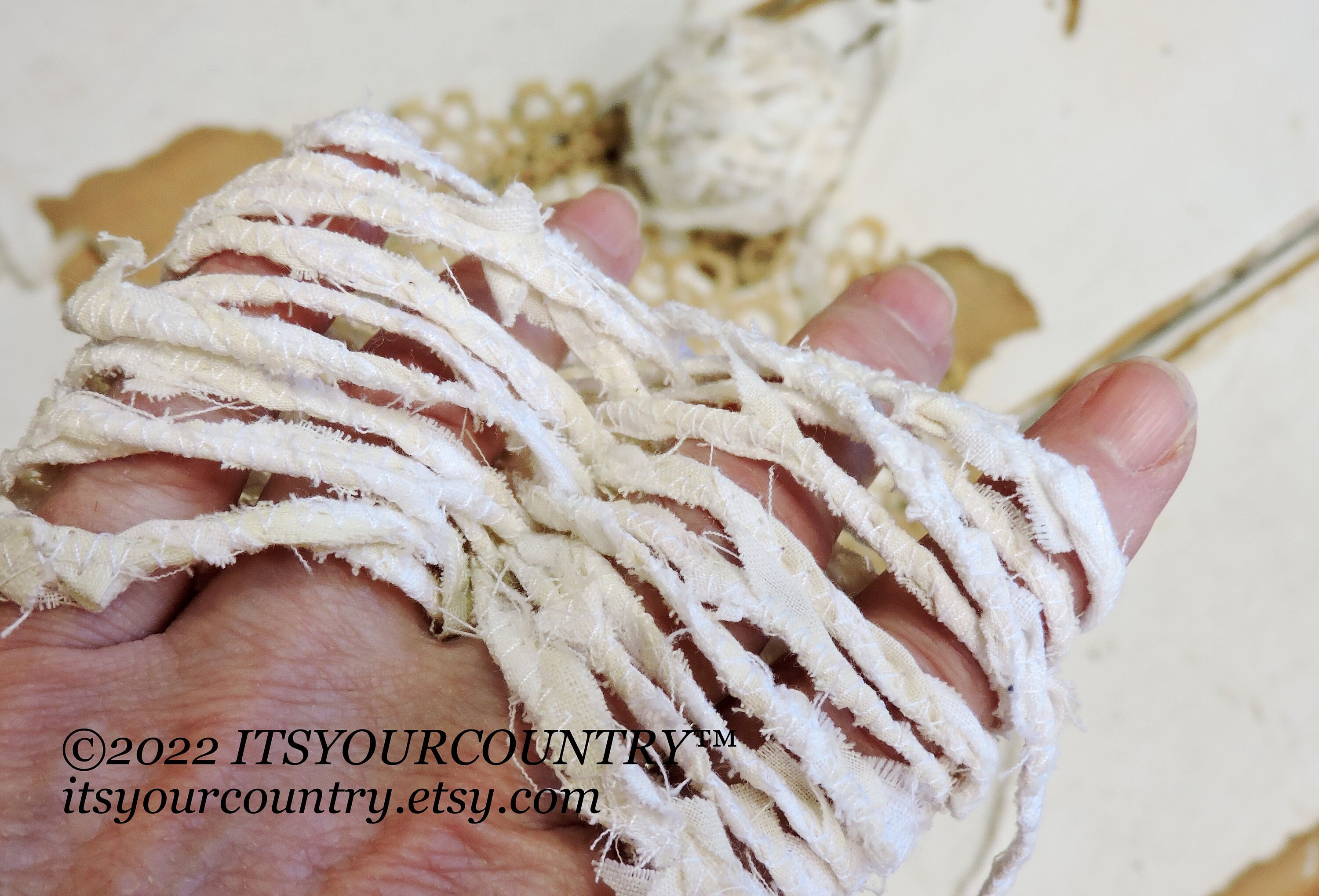 Natural Fiber Craft String Tattered Thin Flat Neutral Beige & - Etsy