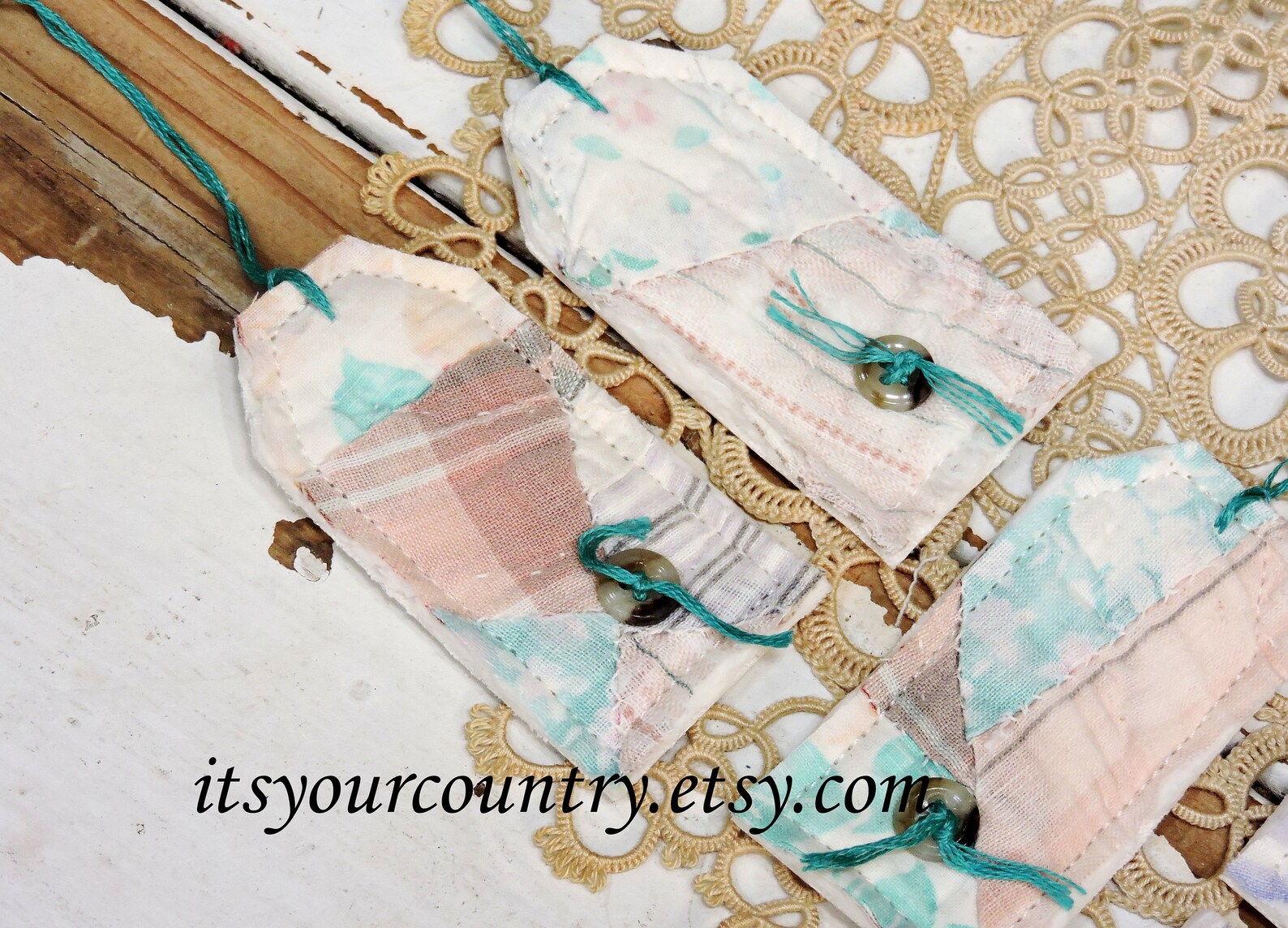 Prim Fabric Tags Vintage Patchwork Labels Primitive Quilt Gift | Etsy