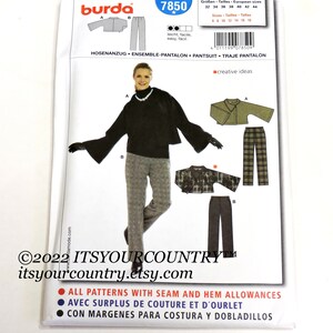Burda 7850 Sewing Pattern Pantsuit, Short Jacket & Pants Misses Sz 6 18 ...