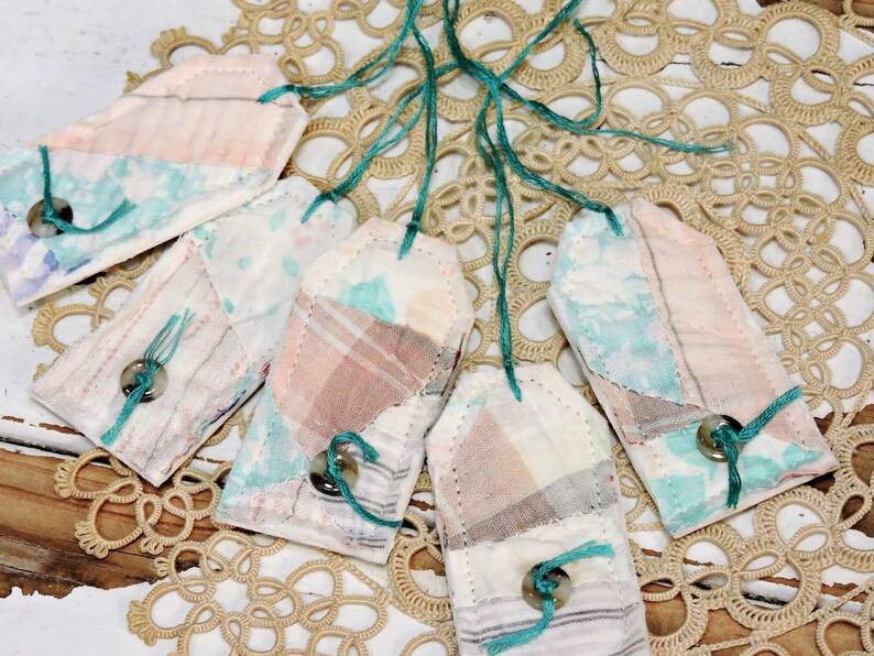 Prim Fabric Tags Vintage Patchwork Labels Primitive Quilt Gift | Etsy