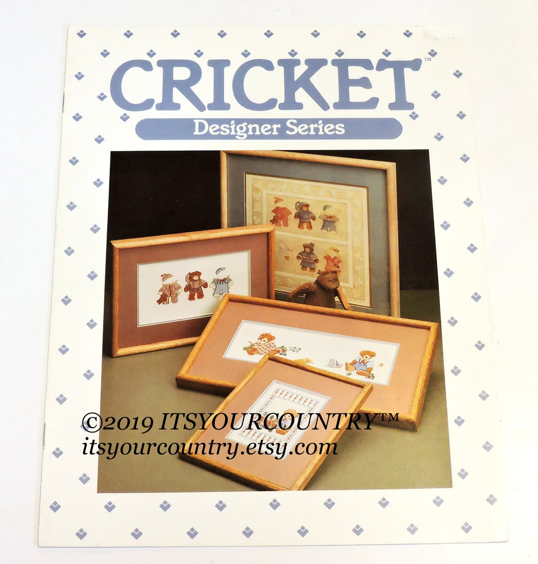 Cricket Counted Cross Stitch Teddy Bears Pattern Leaflet Vintage 1984 ...
