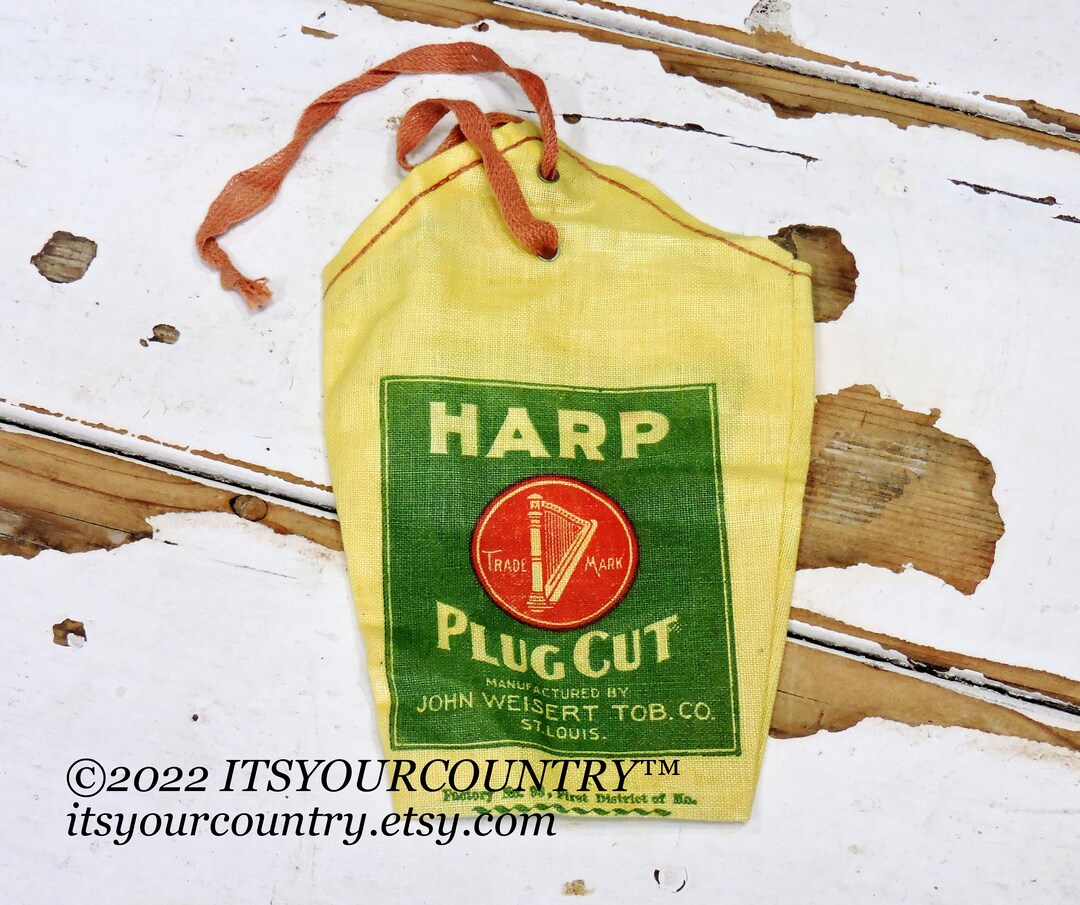 Vintage Harp Plug Cut Tobacco Pouch John Weisert Tobacco Co St Louis ...