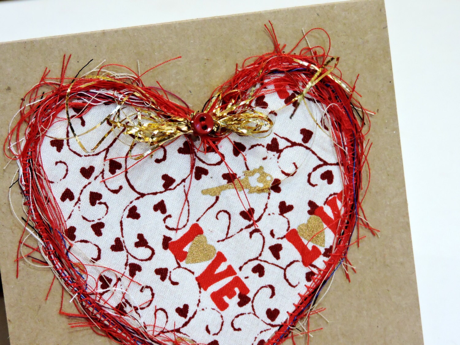 Heart Thread Art Greeting Card Signed Original Paper-Stitched | Etsy