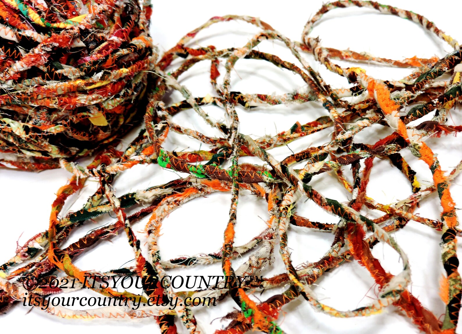 Fall Fiber Art Craft String Artisan Tattered Thin Flat Cotton - Etsy
