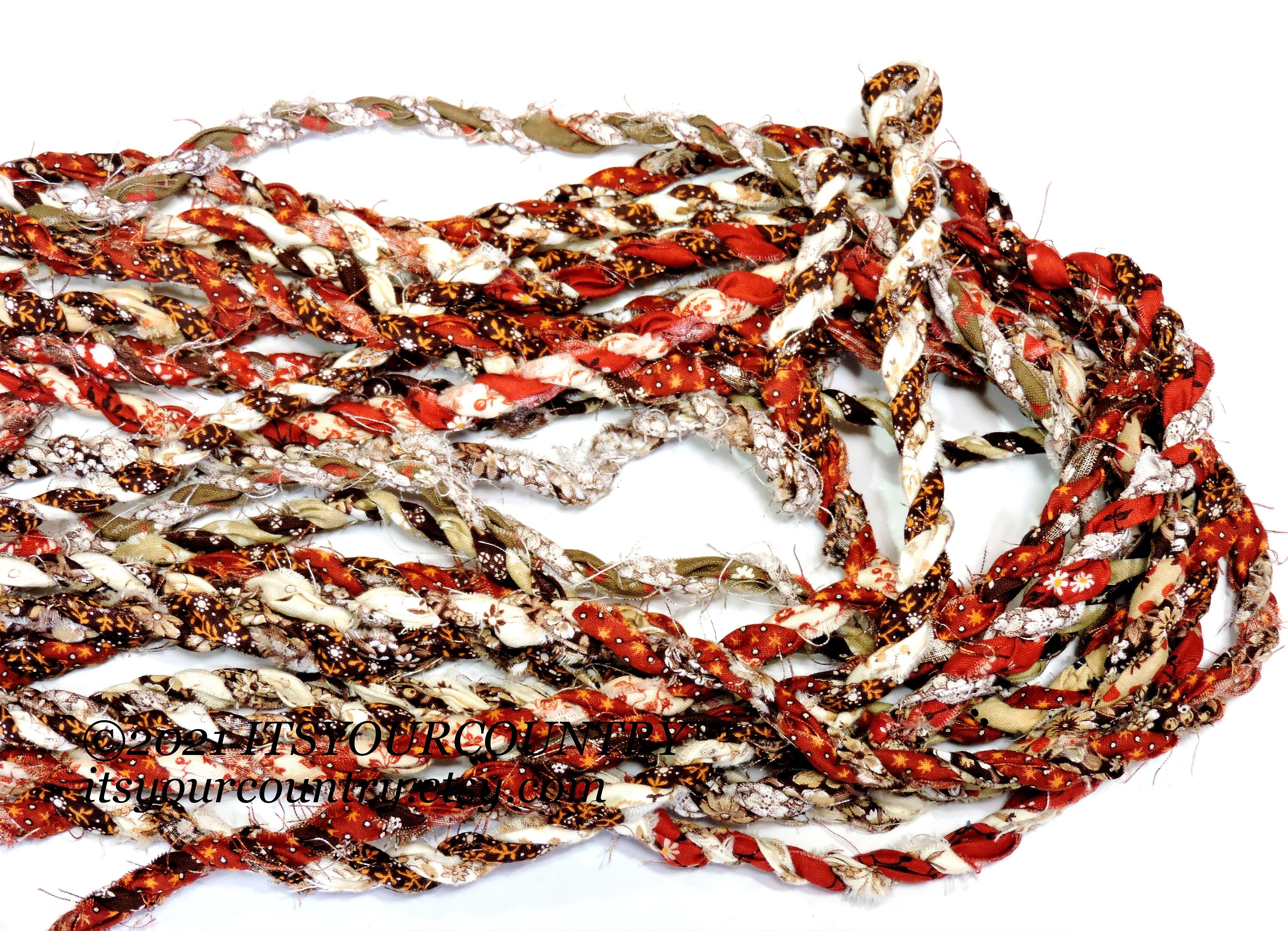 Neutral Rag Rope Tattered Hand-twisted Cotton Fabric Twine BTY - Etsy