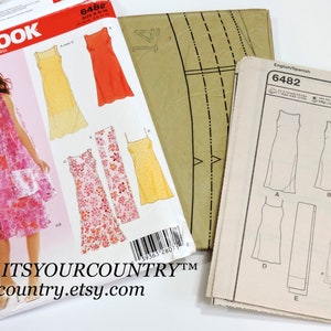 New Look 6482 Womens Pattern Sleeveless Flounce Dress W/scarf Thin ...