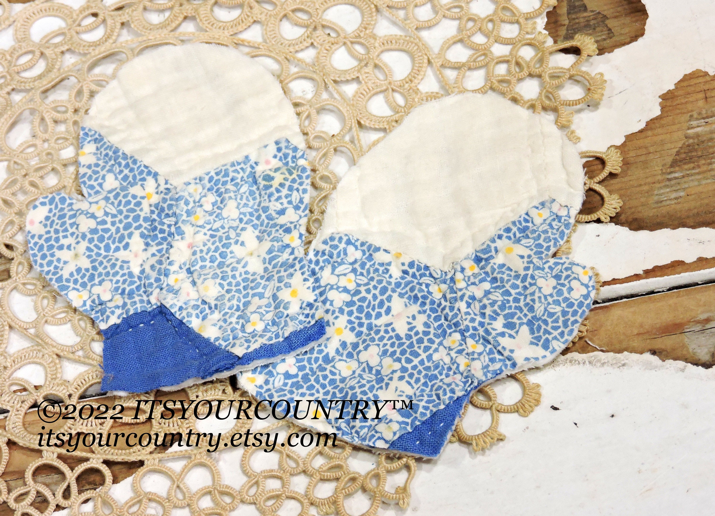 Quilted Mitten Appliques Prim Vintage Patchwork Mittens Cutter - Etsy