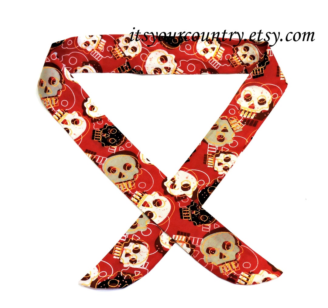 Skulls Neck Cooler Gel Cooling Scarf Stay Cool Tie Heat Relief Biker ...