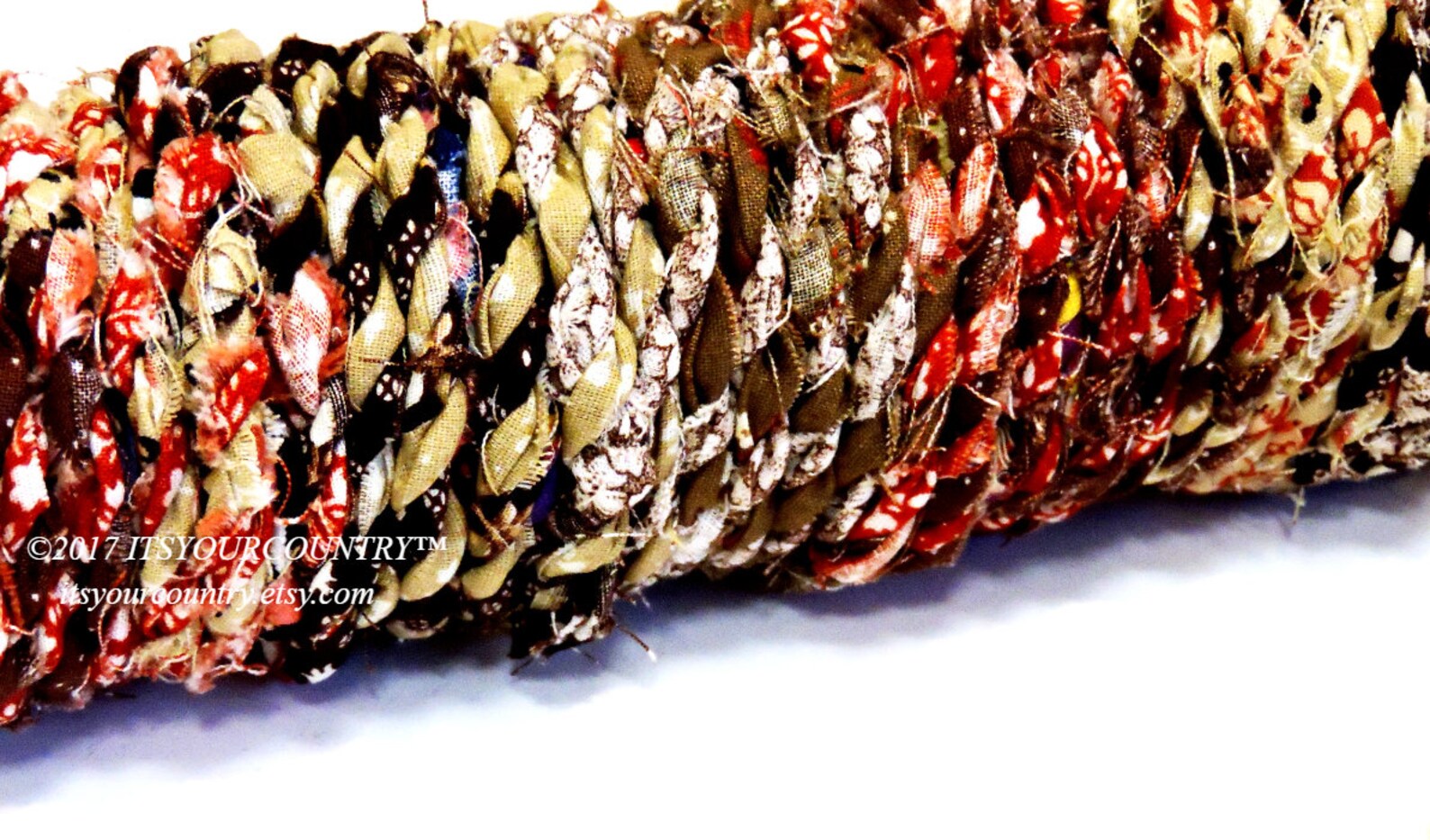 Neutral Rag Rope Tattered Hand-twisted Cotton Fabric Twine BTY | Etsy