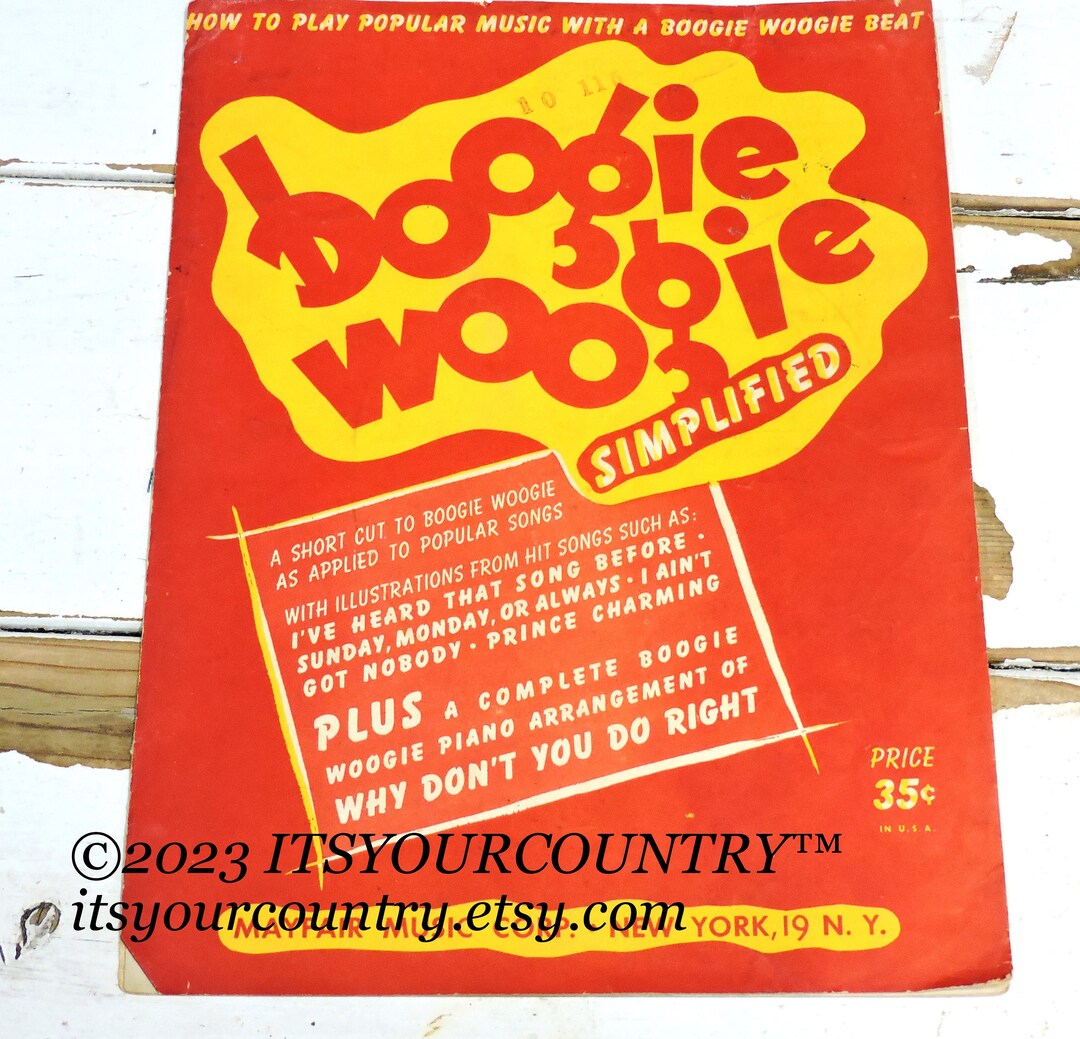 Boogie Woogie Simplified 1943 Original Vintage Sheet Music Original ...