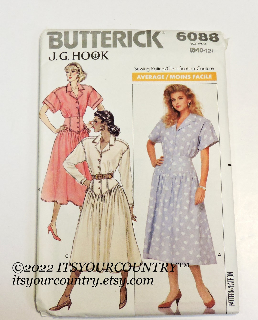 Butterick 6088 Sewing Pattern JG Hook Designer Couture Dress - Etsy
