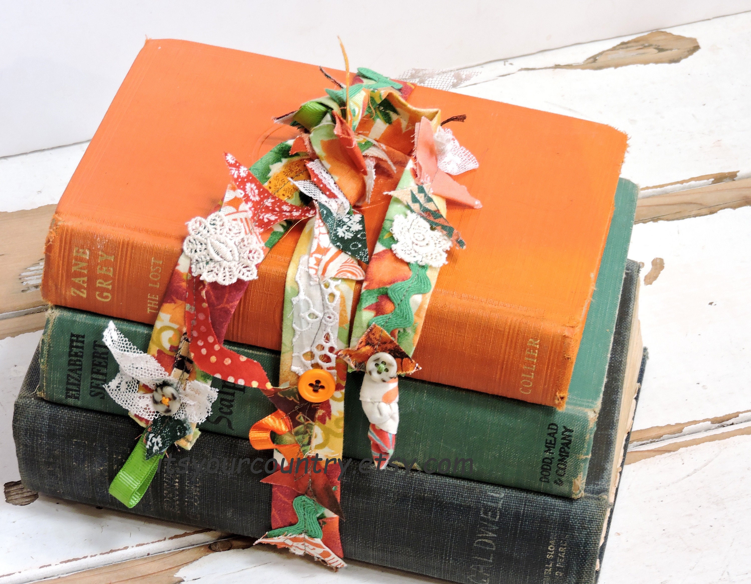 Autumn Tattered Ribbon Handmade Fabric Craft Fiber - Etsy