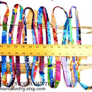 Batik Boho Fabric Rag Ribbon Artisan Multicolored Fiber Art Sewing ...