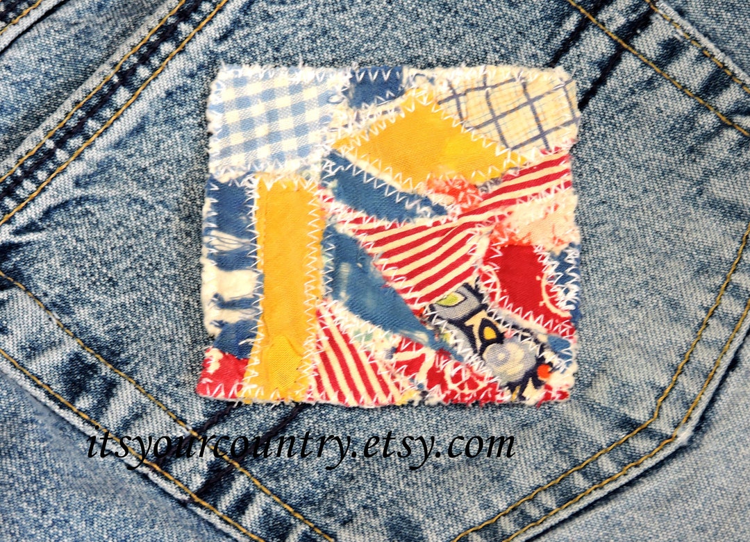 Miniature Textile Art Quilt to Frame Artisan Crazy Patch Appliqued ...