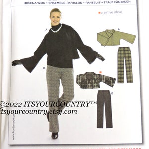 Burda 7850 Sewing Pattern Pantsuit, Short Jacket & Pants Misses Sz 6 18 ...
