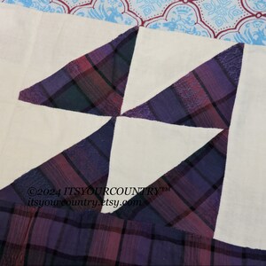 Patchwork Sailboat Quilt Block 1940s Vintage Cotton Feedsack Primitive ...