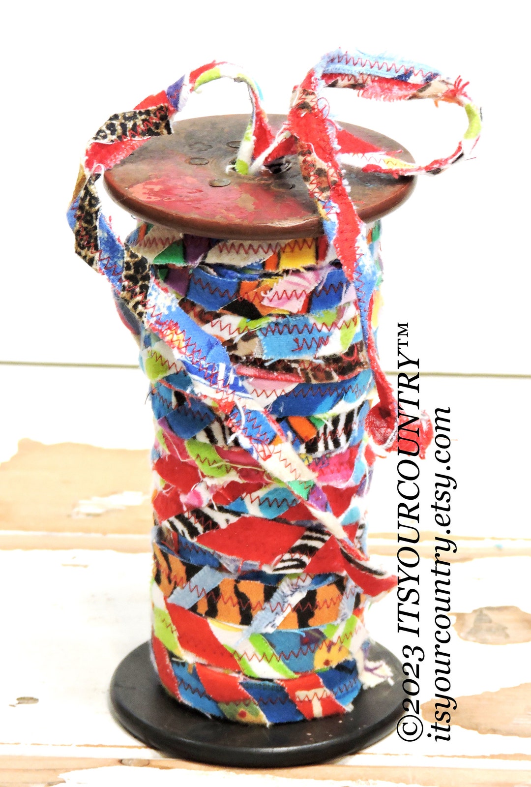 Flannel Fabric Rag Ribbon Artisan Multicolored Fiber Art Sewing Craft ...